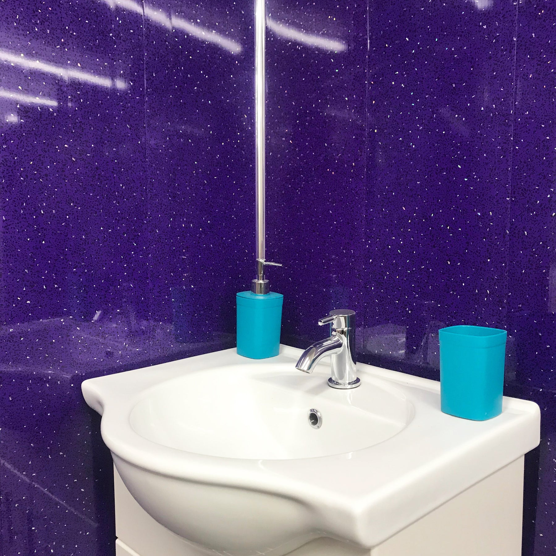 5mm Purple Sparkle | PVC Waterproof Wet Room Cladding | Bath Clad