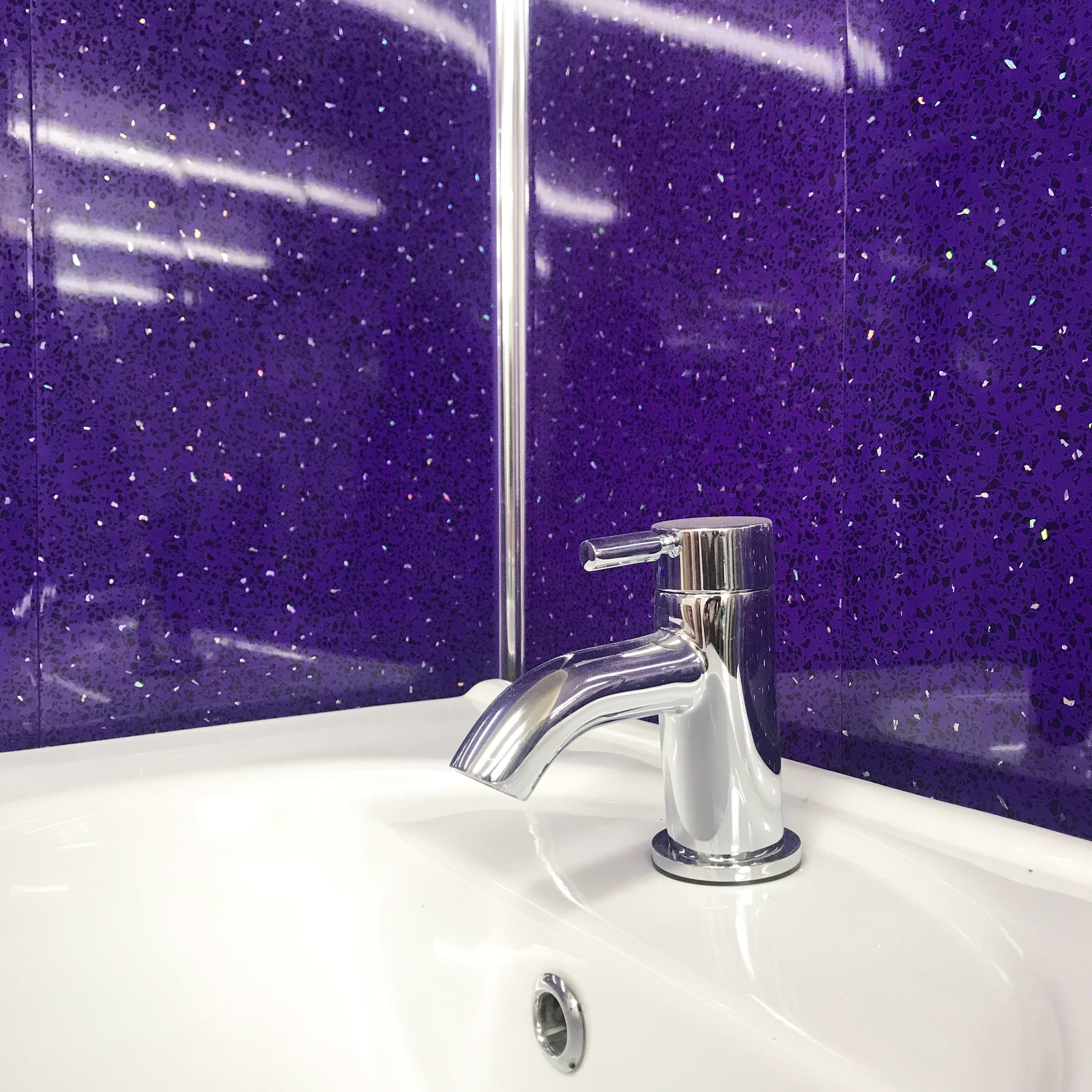 5mm Purple Sparkle | PVC Waterproof Wet Room Cladding | Bath Clad