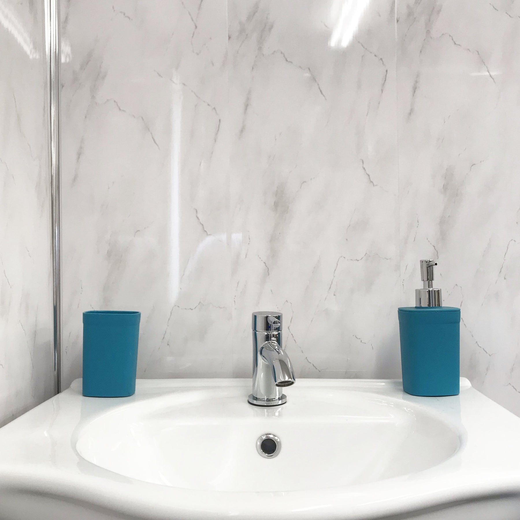 White Marble (5mm) | PVC Waterproof Wet Room Cladding | Bath Clad