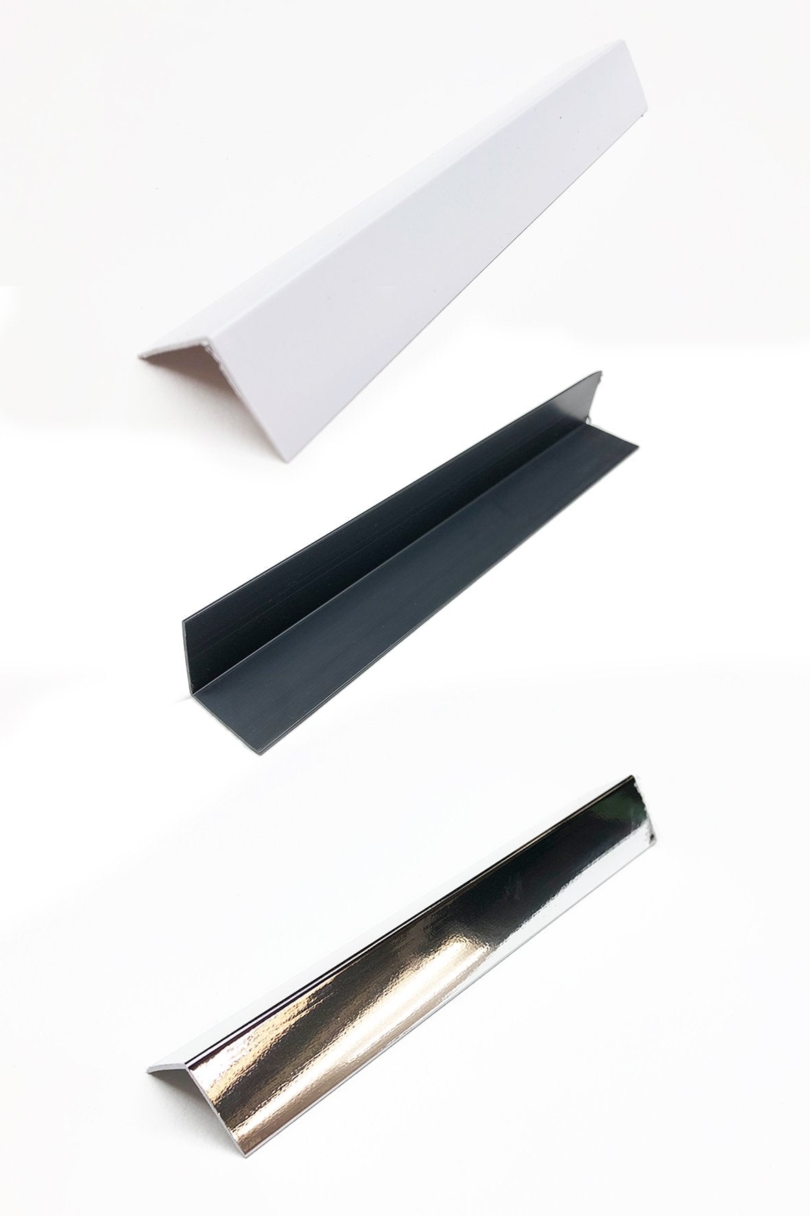 White, Silver or Black Rigid Angle Trims | Bathroom Cladding