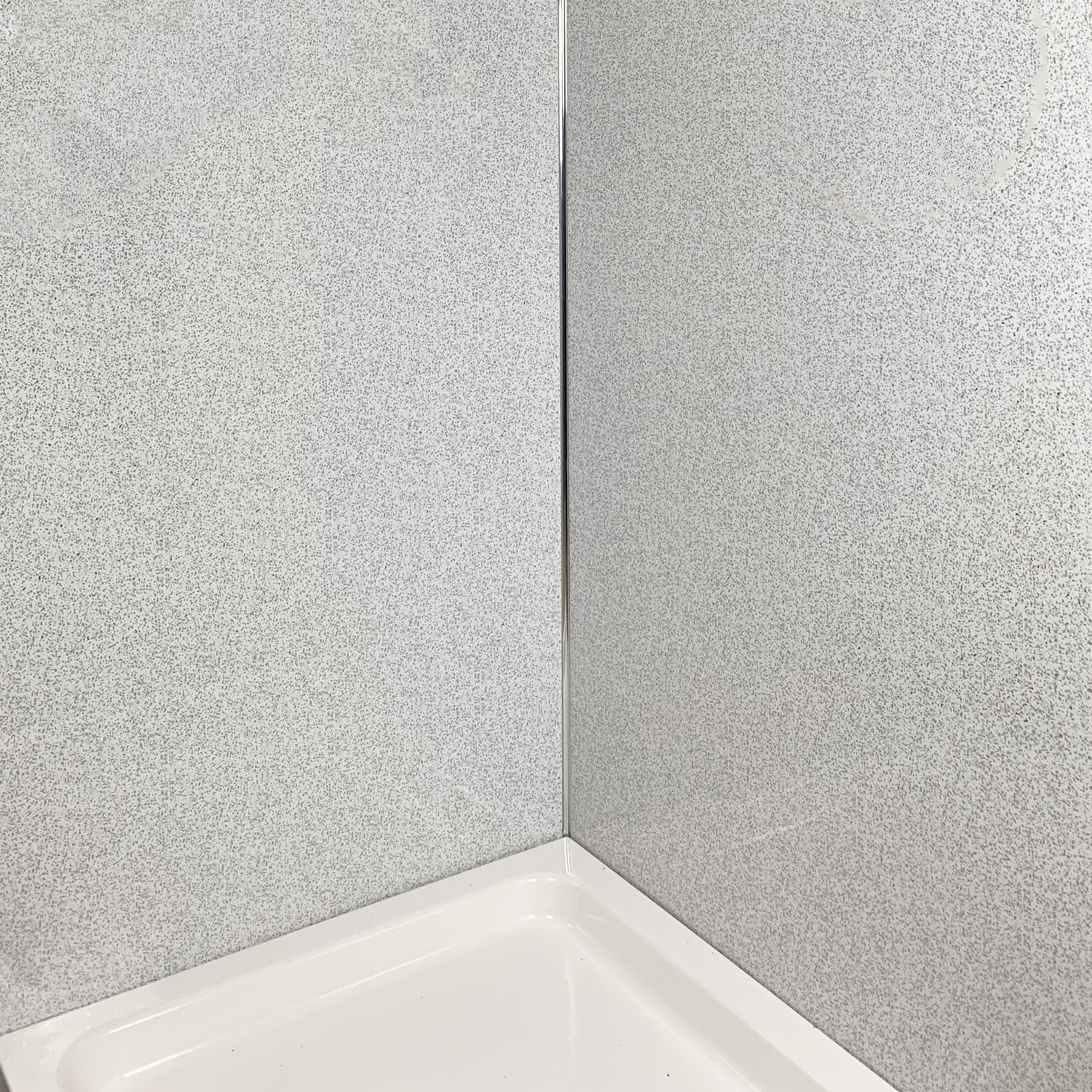 (10mm) White Sparkle PVC Waterproof Wet Room Cladding | Bath Clad